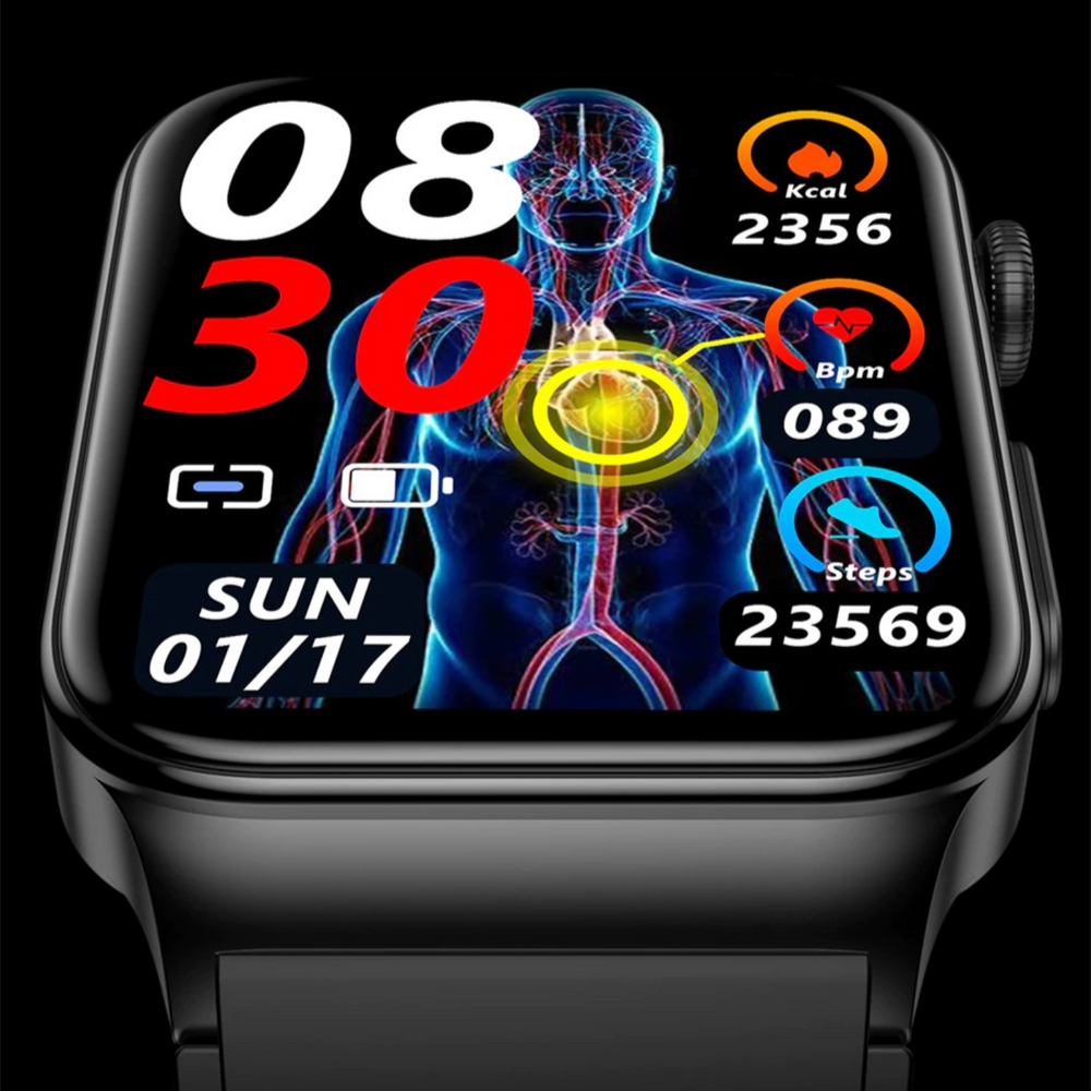 SmartWare Pulse Glucose Blood Sugar Diabetes and ECG Smart Watch ...